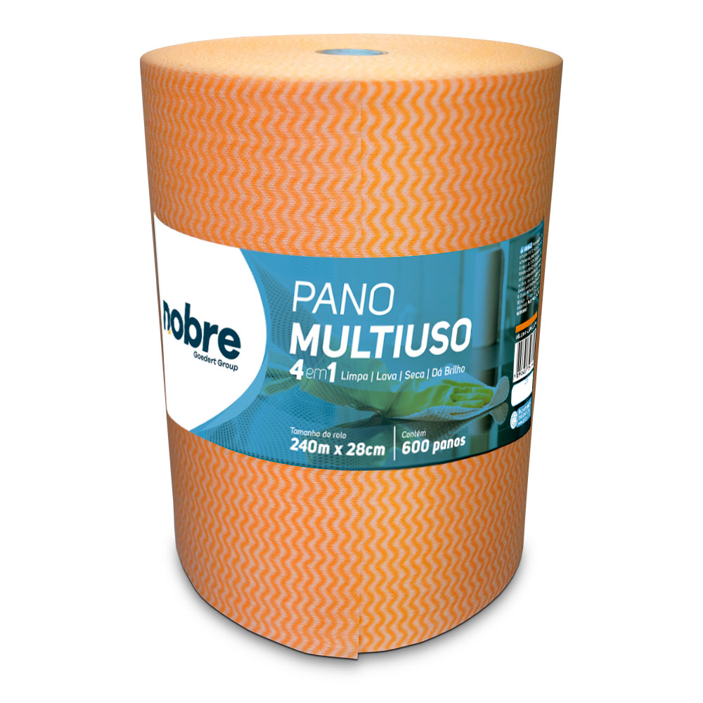 Pano Multiuso Slim - 28cm x 240m - Laranja - Nobre - Goedert