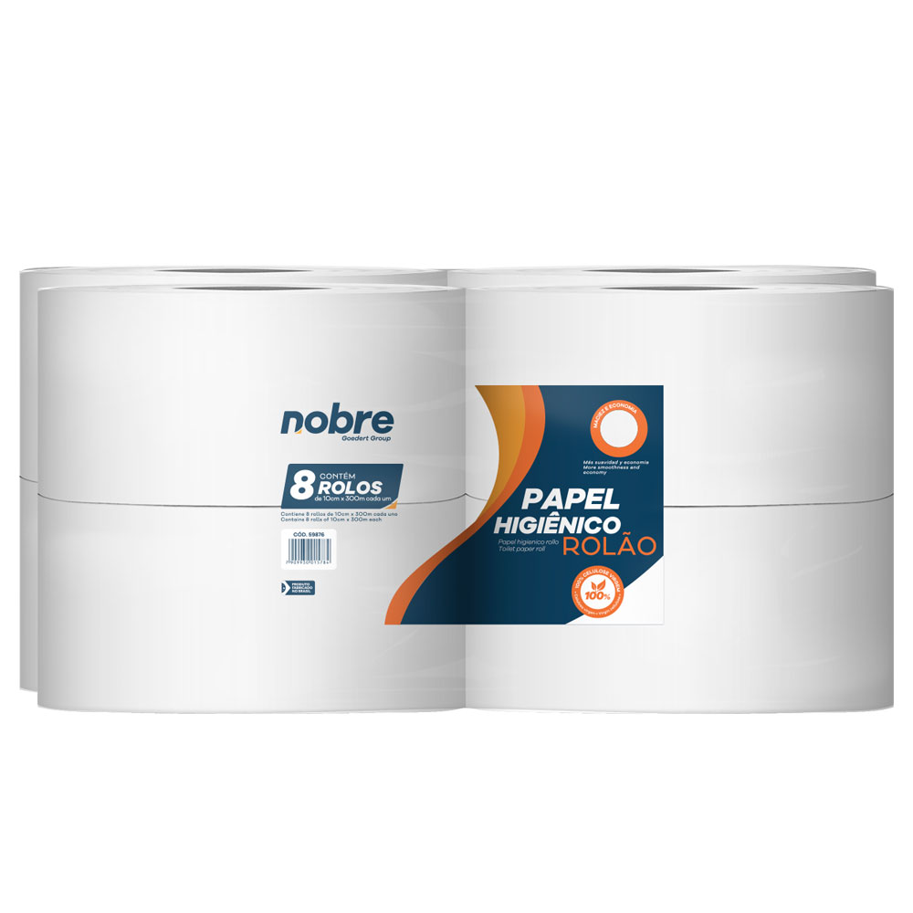 Papel higienico rolao c/8x10cm.x300m. (fardo/branco celulose virgem)BRA ...