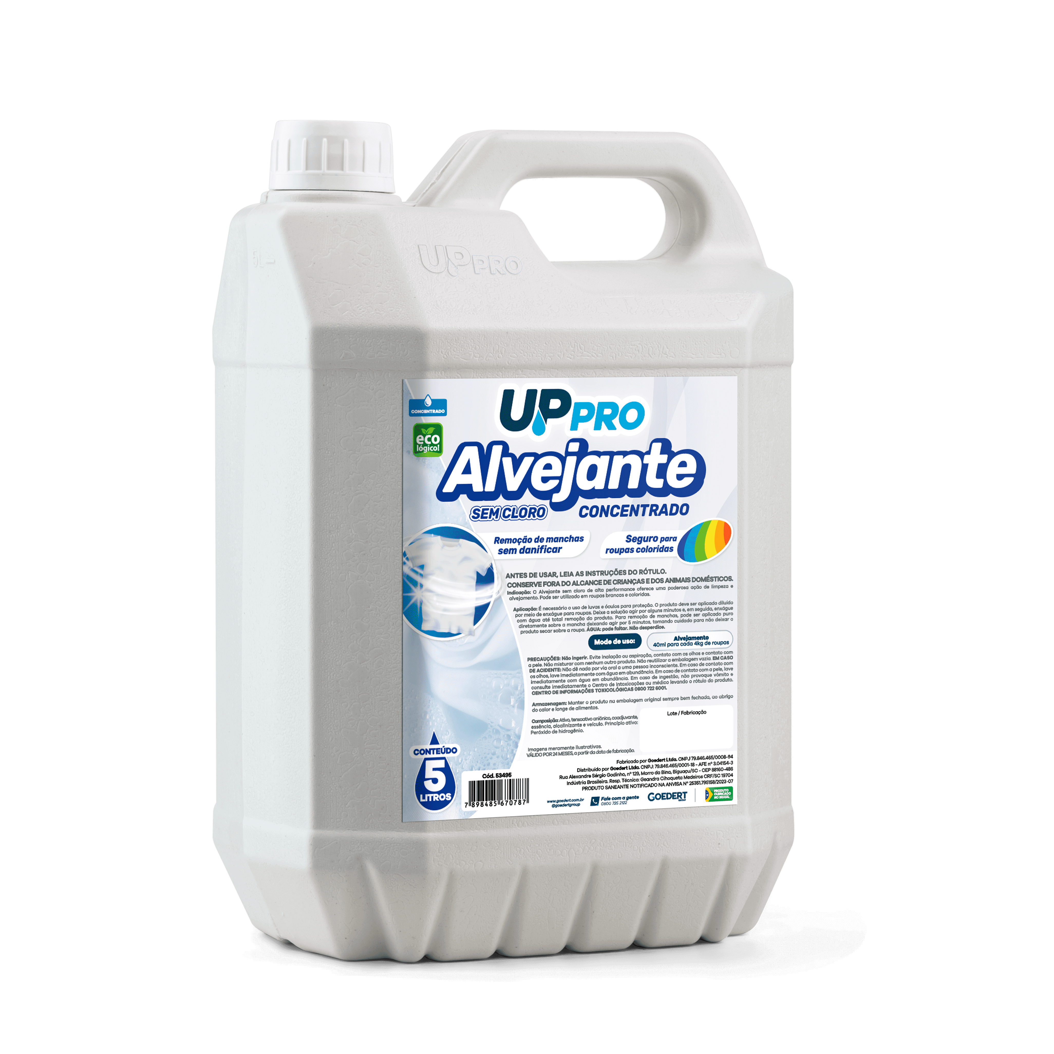 Alvejante sem cloro 5L (concentrado) - UPPRO - Goedert