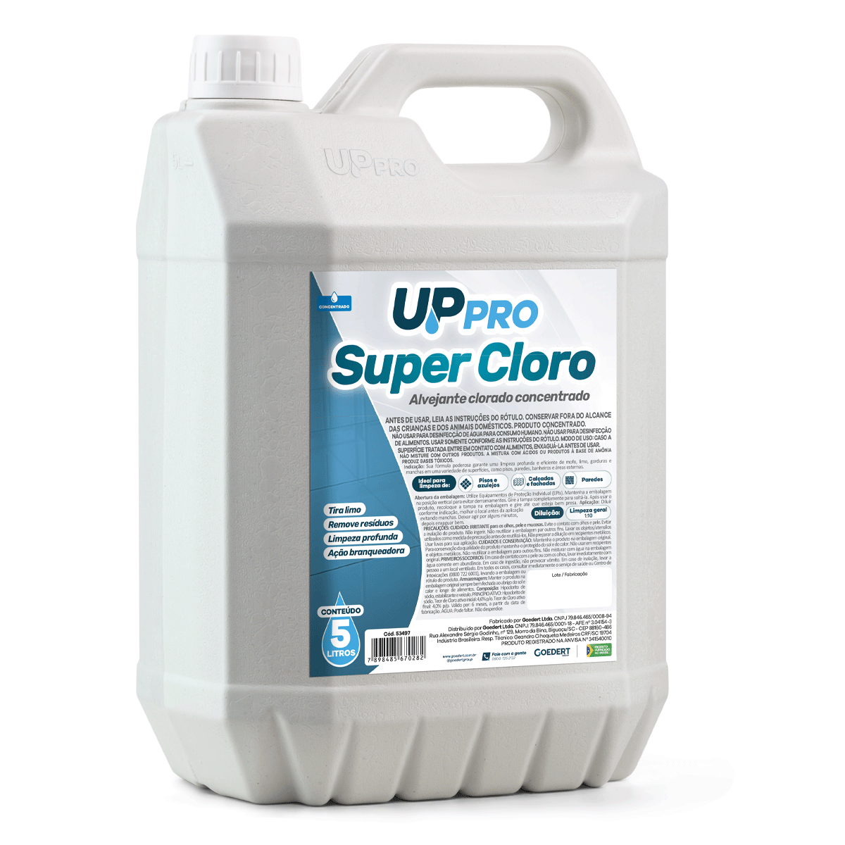 Super cloro 5l (concentrado) - UPPRO - Goedert